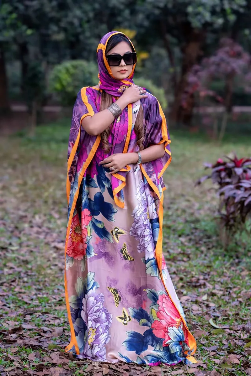 PROMISTAR 2025 Wholesale Luxury Designer Silk Printed Robe