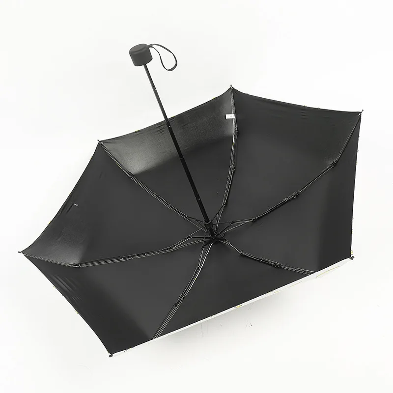 Mini Five-folding Umbrella Pocket Umbrella Black Coating Uv Protection ...