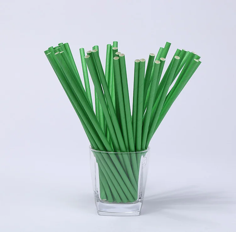 8mm Solid Green Biodegradable Drinking Paper Straw For Mocktail - Buy ...