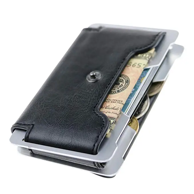 Rfid Blocking Aluminum Credit Card Holder Anti Scan Card Holder Pu ...