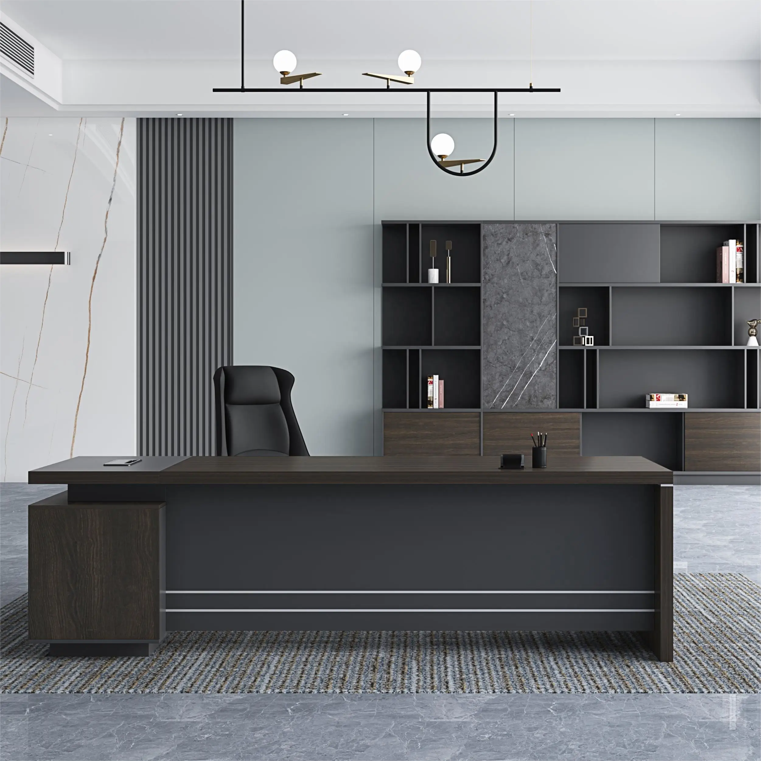 Modern Luxury Office Furniture Ceo Boss Executive Mdf Computer Table L ...