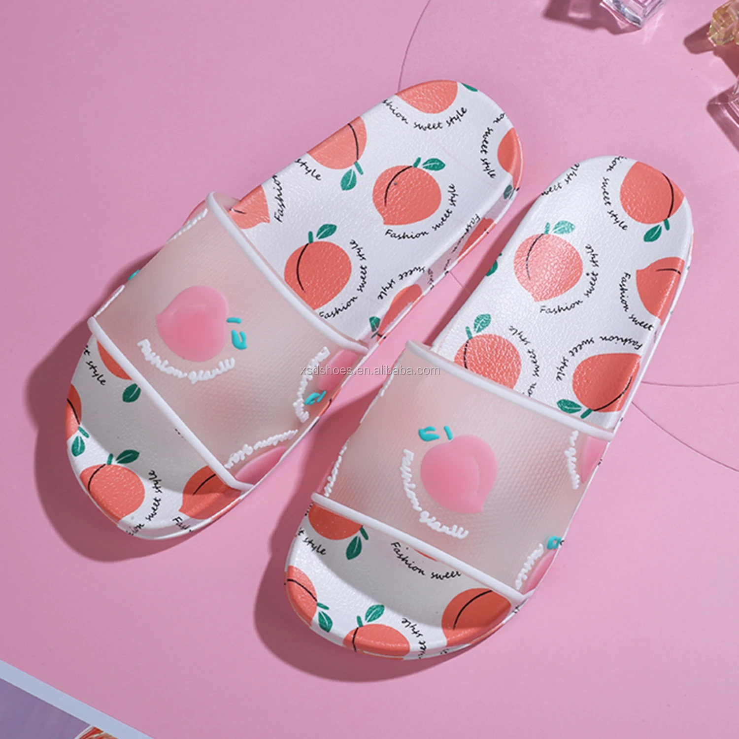 Summer Strawberry Avocado Fruits Slides Slippers For Women Colorful Pvc ...