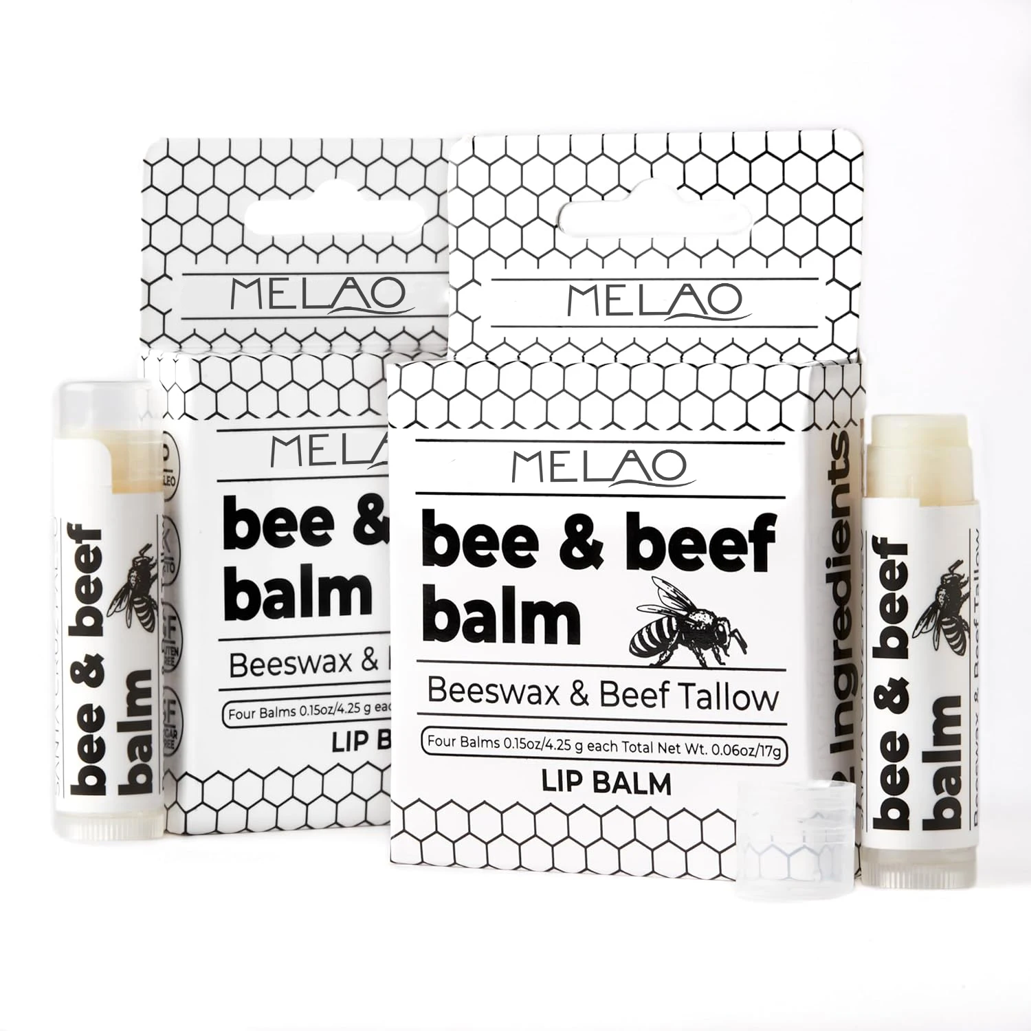 Grass Fed Organic Beef Tallow Lip Balm Stick Tallow Balm Beeswax Lip ...