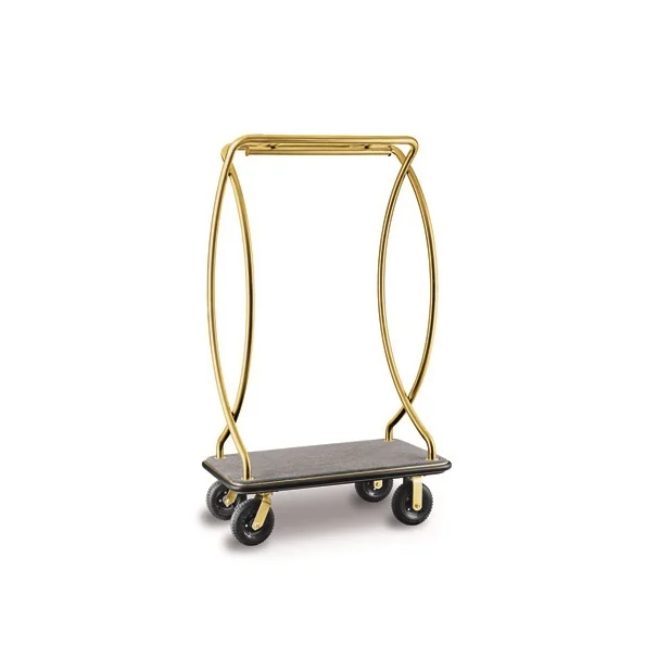Golden Plated Hotel Bell Boy Luggage Trolley for Sale Hotel Serving ...