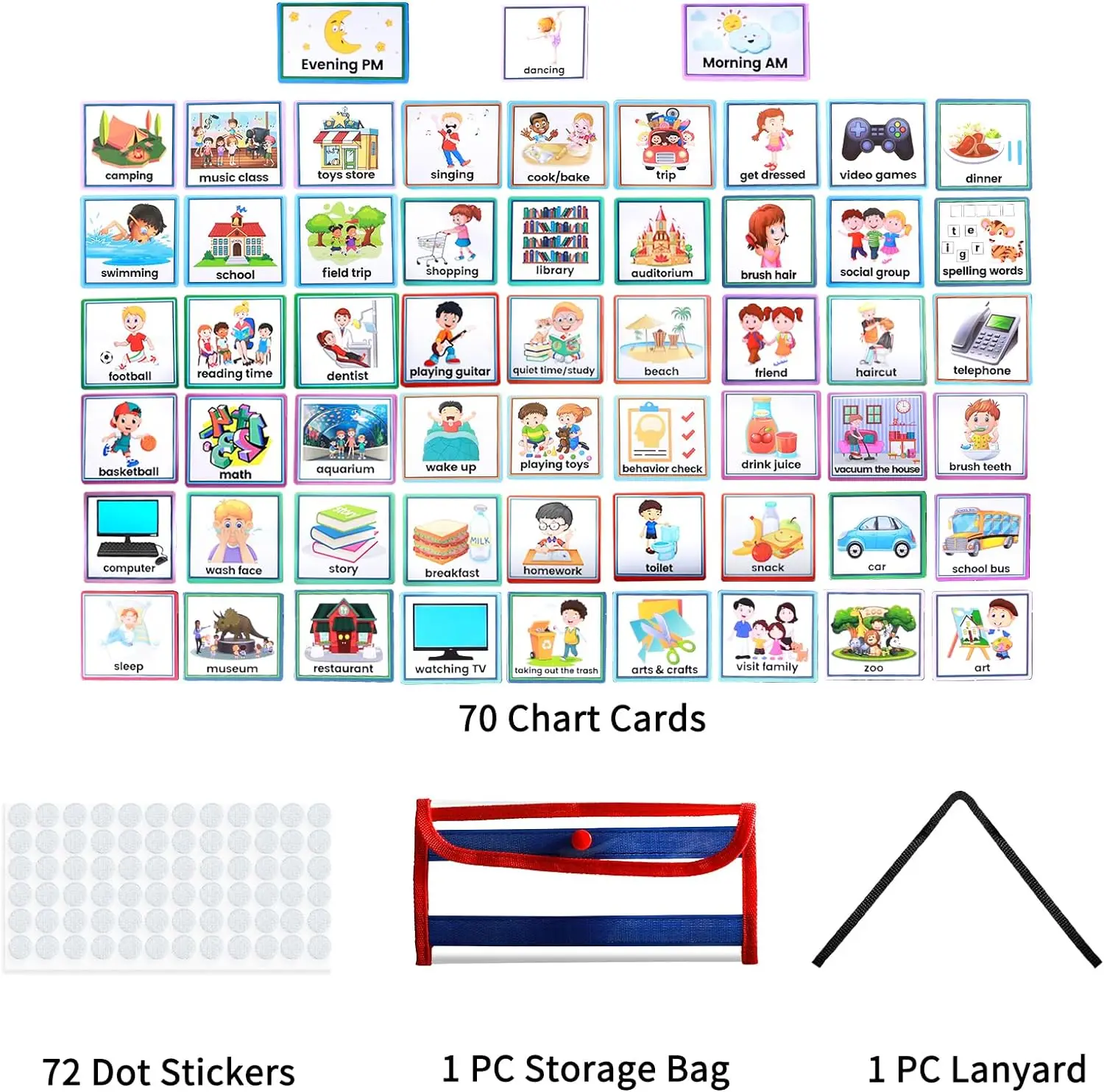 Kids Visual Schedule Calendar Chart 2 In 1 Autism Daily Chore Routine ...