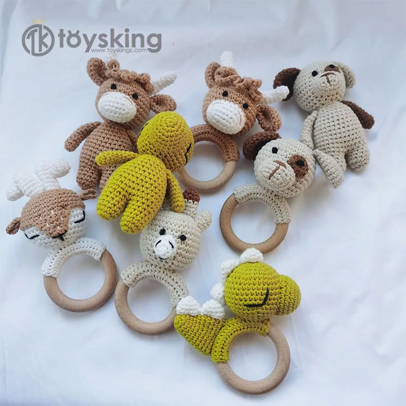 Customized Animal Rabbit Baby Rattle - Crochet Knit Bunny