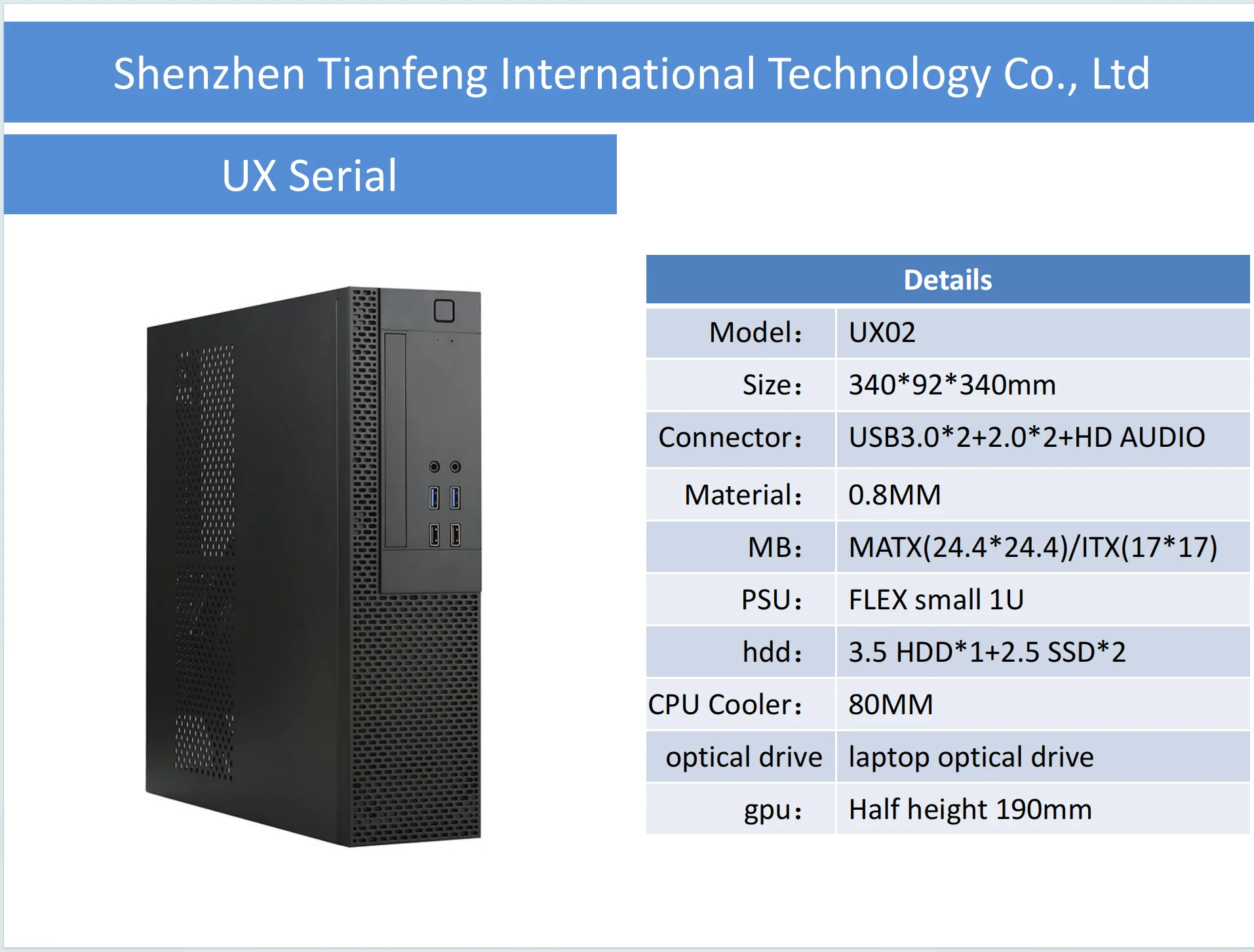 Mini Itx Pc Chassis - Horizontal MATX/ITX Main Board Case