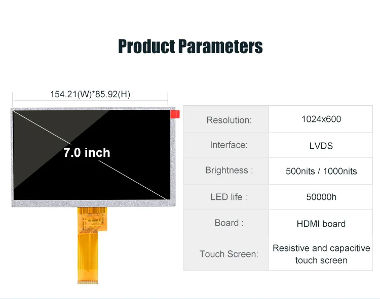 Shop High-Quality 7 Inch TFT Touch LCD Screen Display Module
