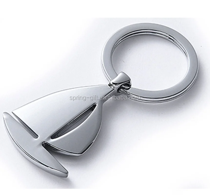 Metal Sailing Boat Keychain - Zinc Alloy Sailboat Ring