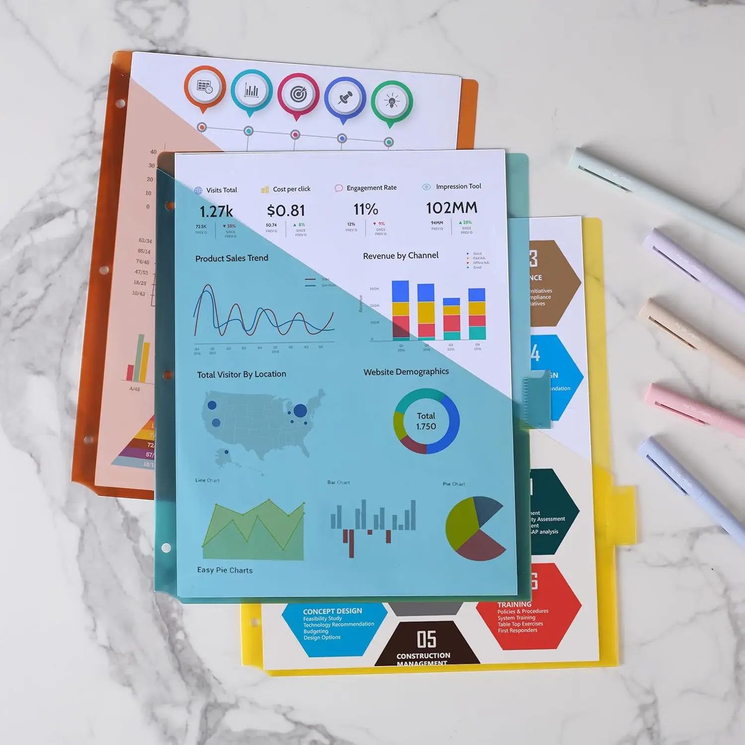 Custom Translucent Plastic Divider Inserts for A4/A5 Labels Custom ...