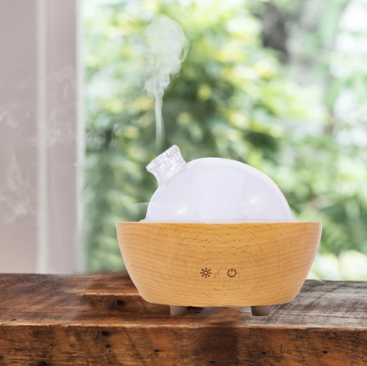 Wood and Glass Nebulizing Waterless Diffuser - Natural Aromatherapy
