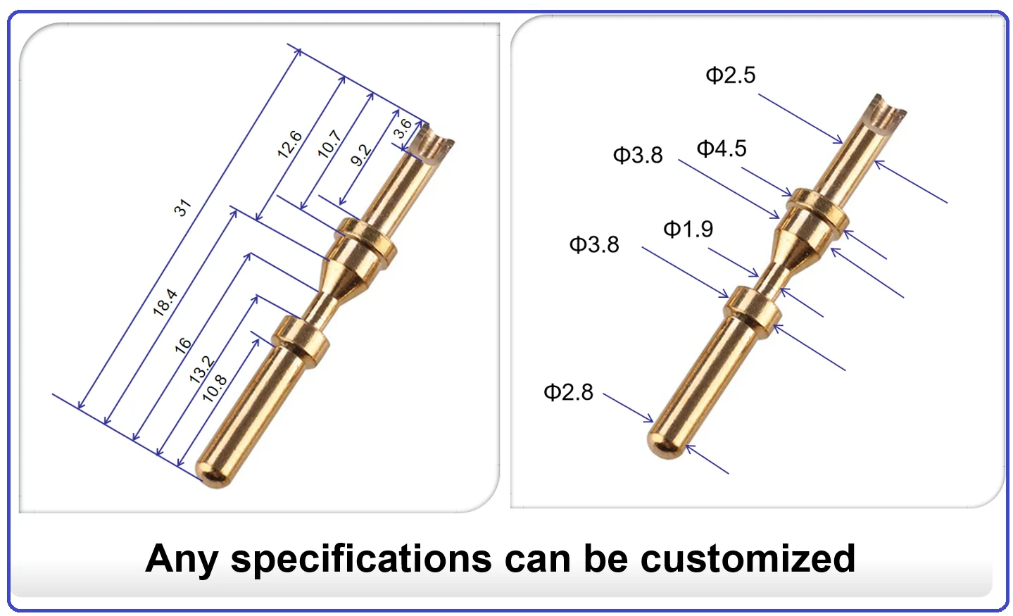 Factory Direct 2.8mm Aviation Connector Pin Waterproof Crimping Pin ...