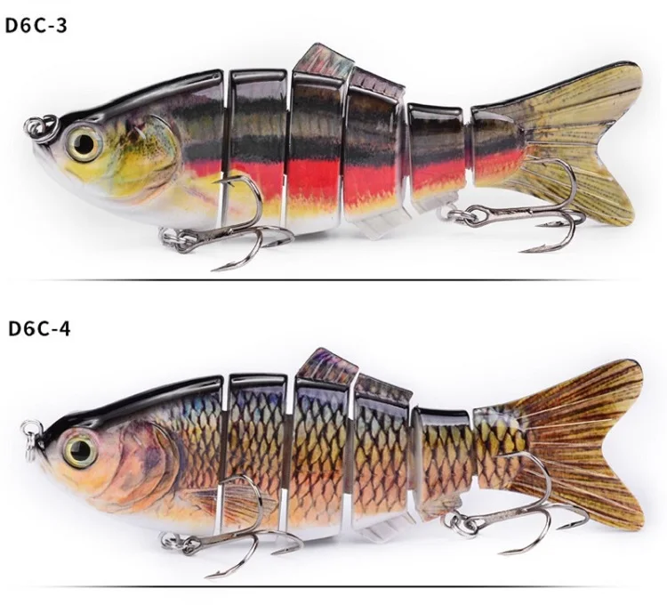 Fulljion 6 Segment Fish Lure Swimbait Crankbait Hard Bait Slow 110g ...
