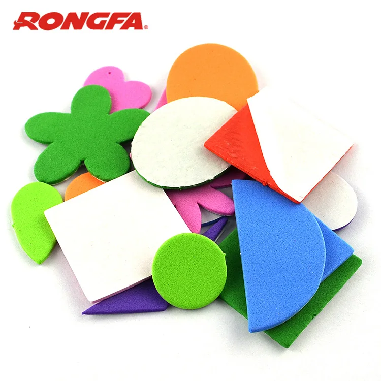 180 Pcs Self Adhesive Assorted Geometric Shapes Kids Diy Eva Foam Sheet ...