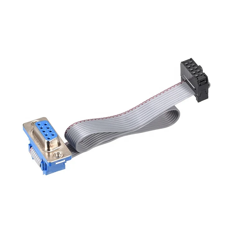 DB9 to 10 Pin Ribbon Cable - Starte Panel Mount D-Sub 9 Way