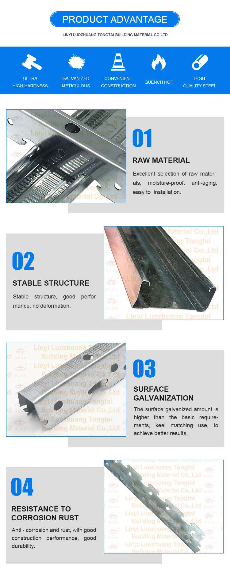 Gypsum Board False V Shape Carrying Channel Ceiling