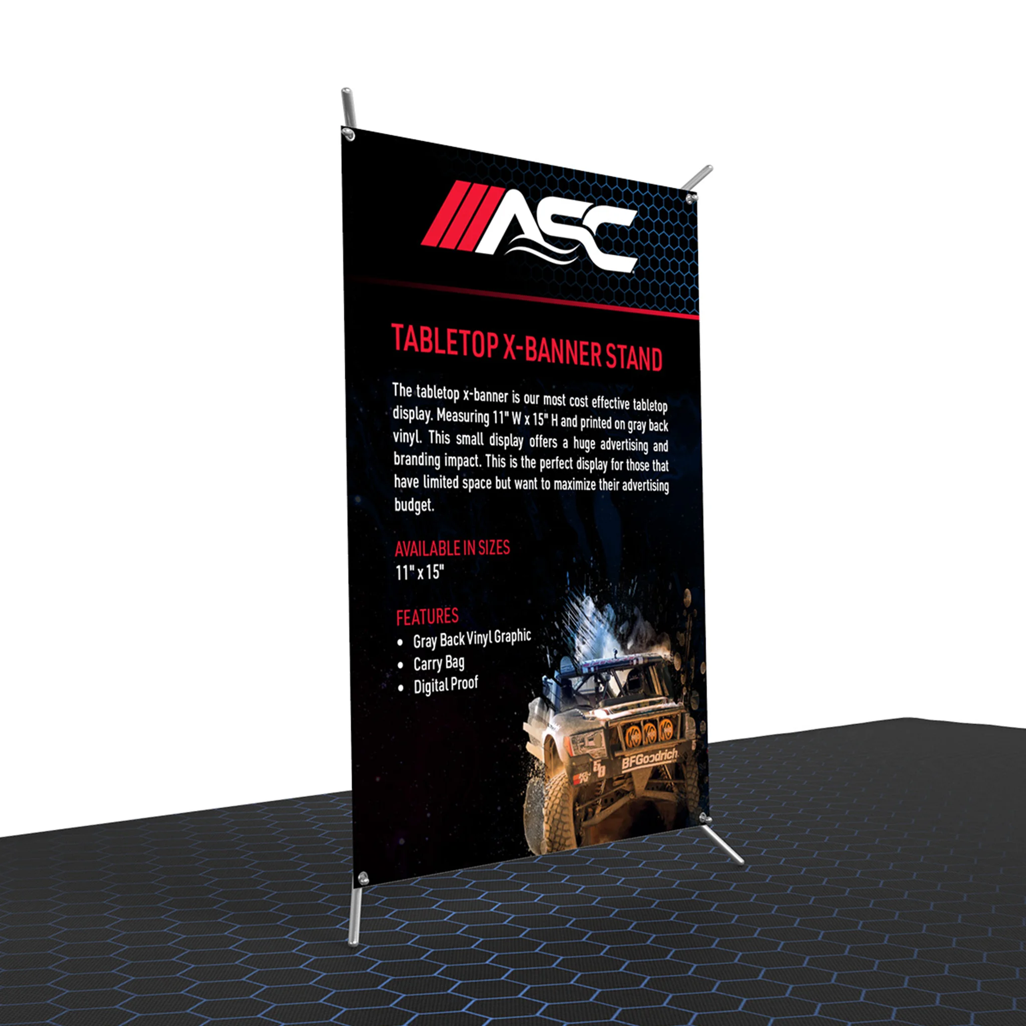Tabletop X Banner Counter Desktop Mini X Banner Stand for Advertising ...