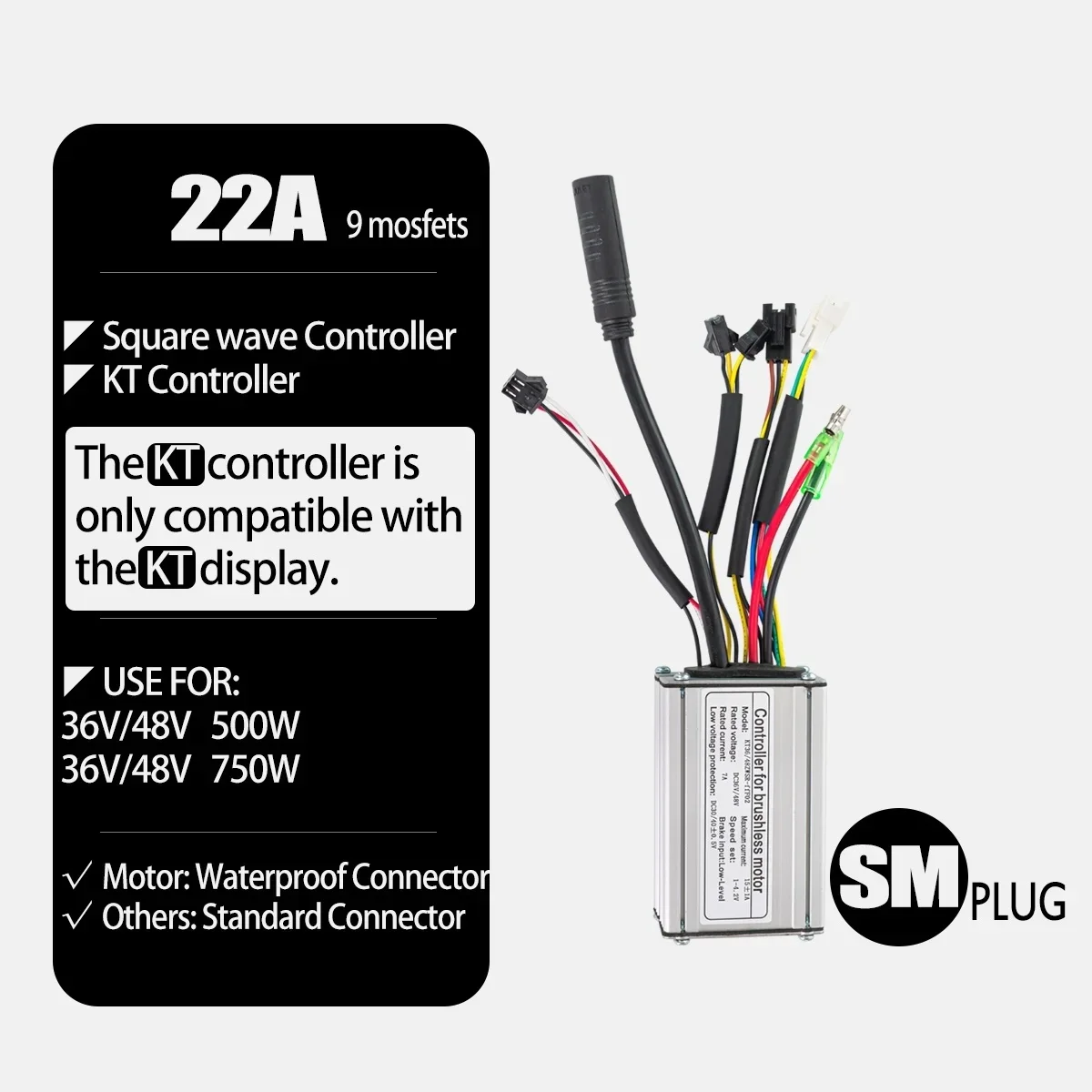 500W/750W KT Controller LCD3 Display Panel 22A 36V ABS+PC Material Wave ...