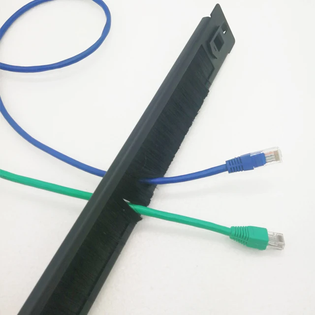 1U Toolless Rack Mount Cable Management Panel with Brush