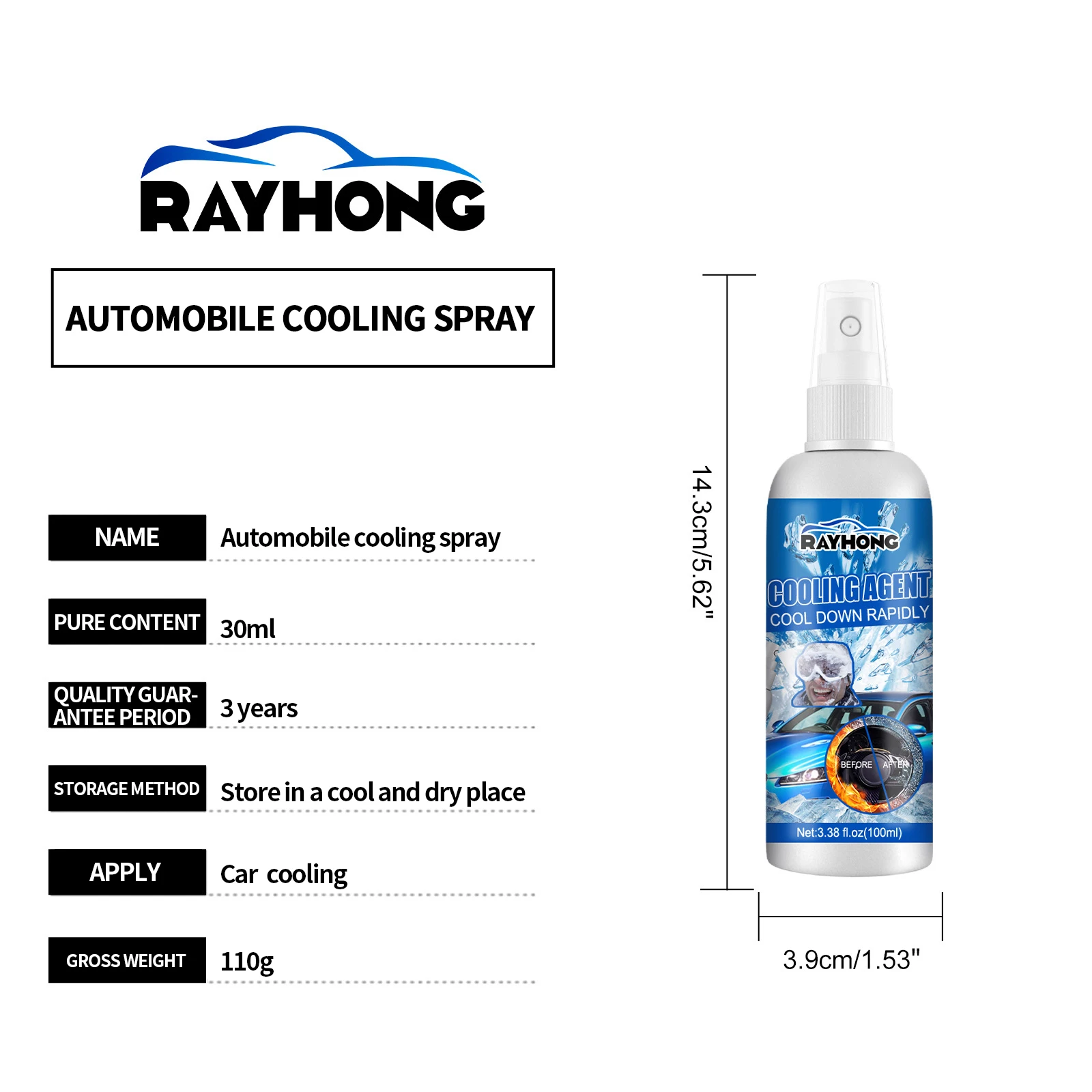 Rayhong Car Freeze Spray Liquid Nitrogen Cold Spray For Sports Auto ...