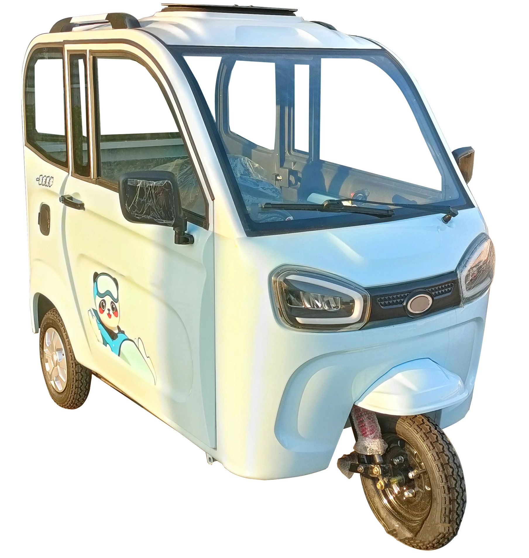 1200W Closed Electric Tricycle with Solar Panel - 50-70km Range