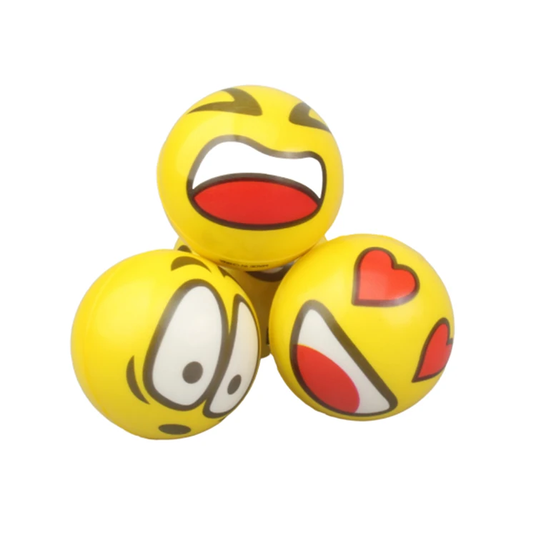 High Quality Round Shape Pu Foam Stress Ball Logo Customized Cute Foam ...
