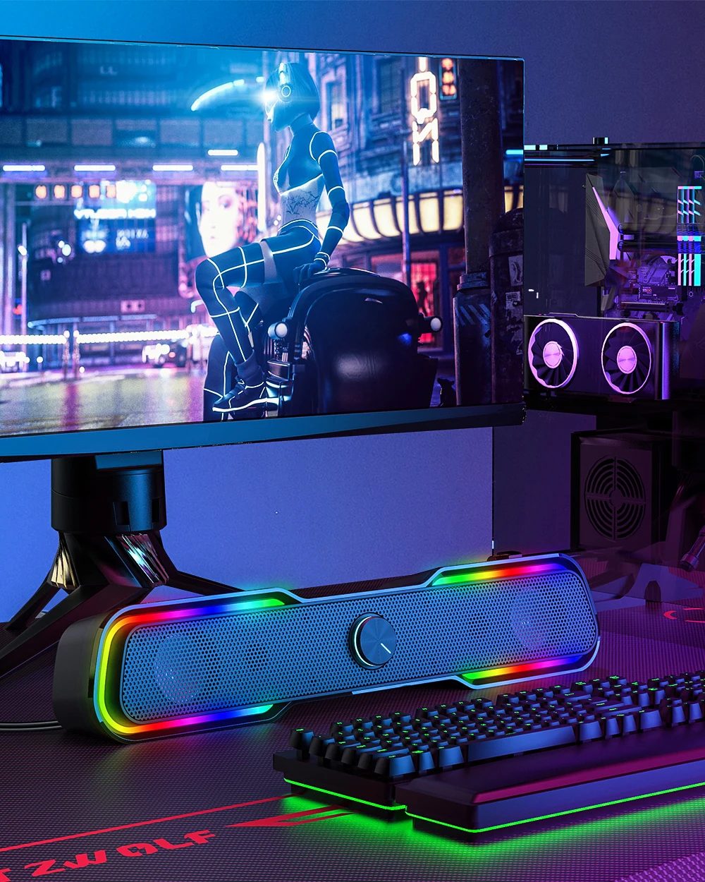 Computer Speaker Usb For Computer 3.5mm Wired Desktop Soundbar Stereo ...