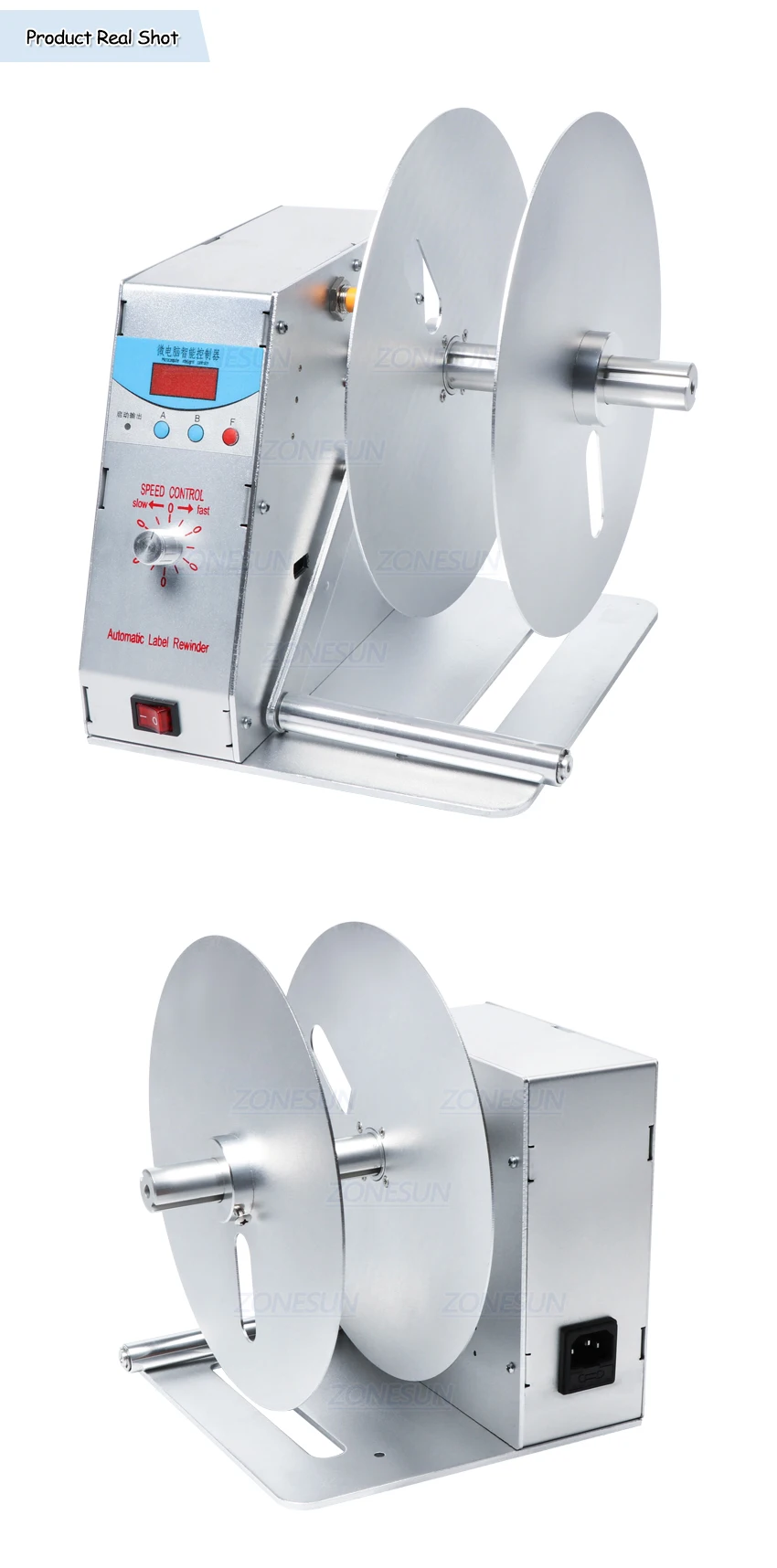 Zonesun Digital Automatic Label Rewinder Clothing Tags Barcode Stickers ...