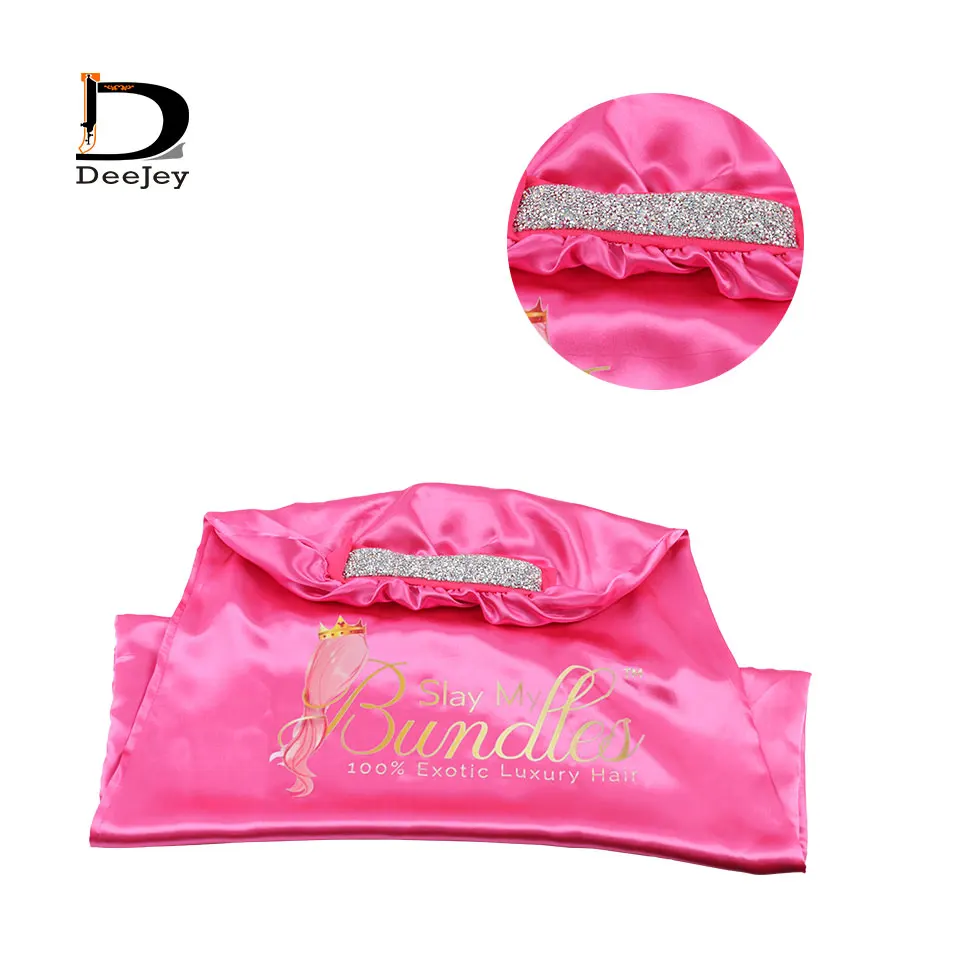 Customize Long Satin Hair Bonnet With Rhinestone Bling Bonnet Wholesale ...