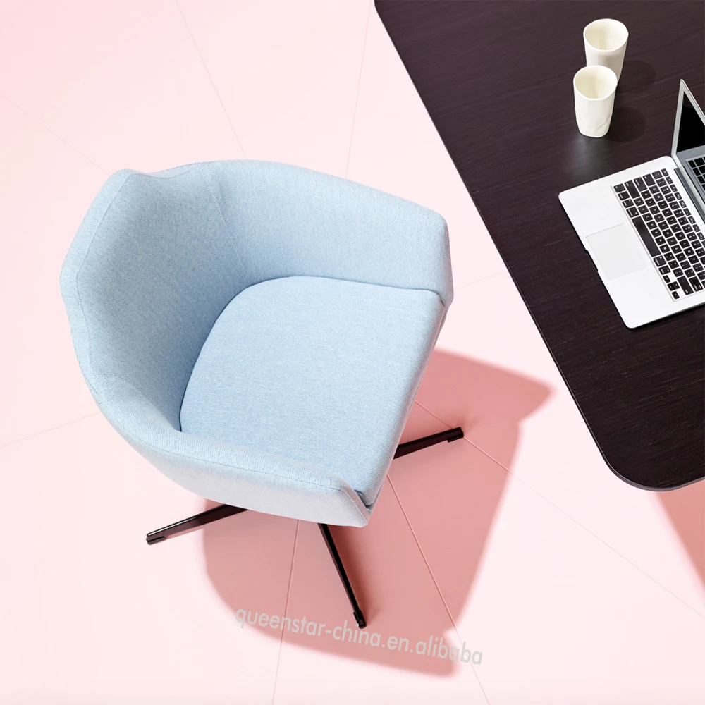 QS-LC02 4 Legs Office Visitor Chair Fabric Meeting Chair With Casters ...
