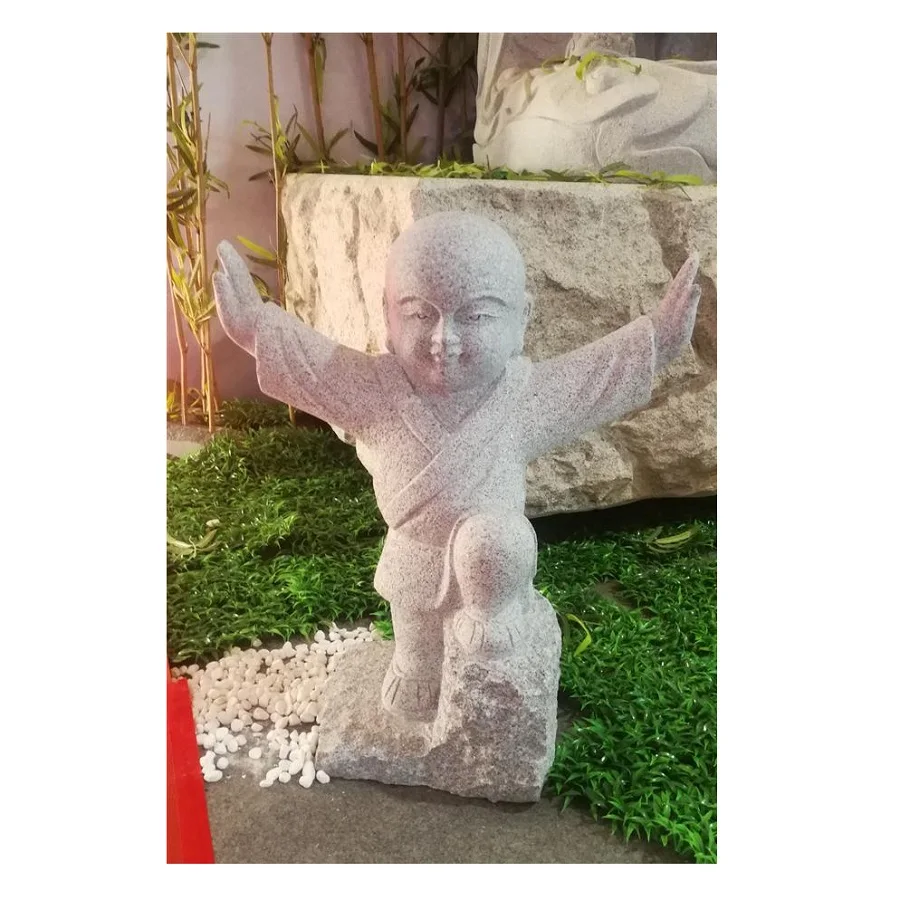 Gray Granite Chinese Cute Little Monks Garden Statues - Buy Cute Little ...