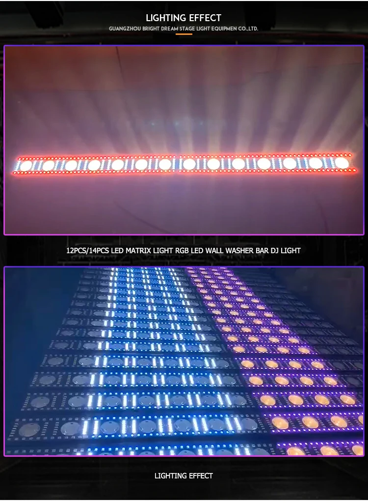 12pcsx3w 14pcs Led Matrix Light Rgb Led Wall Washer Bar Dj Lighting Dmx ...