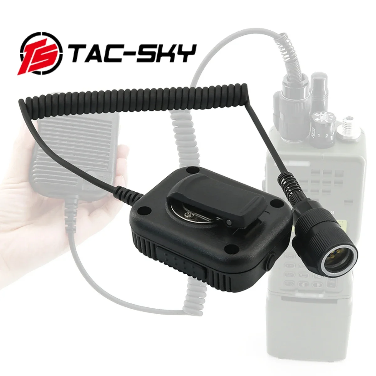TS TAC-SKY 6-Pin PTT Adapter - Tactical Headset for Walkie Talkie