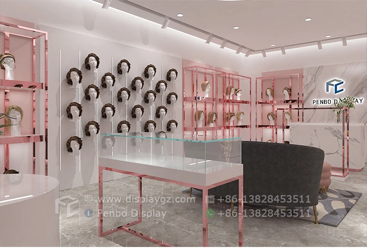 Best Interior Wig Shop Design Display Furniture Wigs Hair Store