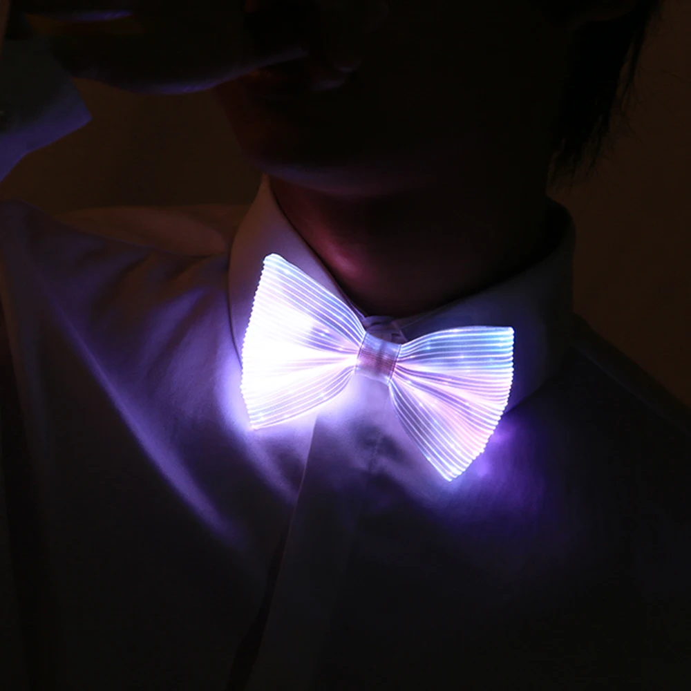 2020 Fashionable Rechargeable Rgb Color Changing Luminous Light Up Bow ...
