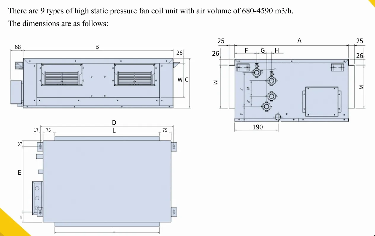 High Static Pressure Duct Type Fcu - Efficient Cooling