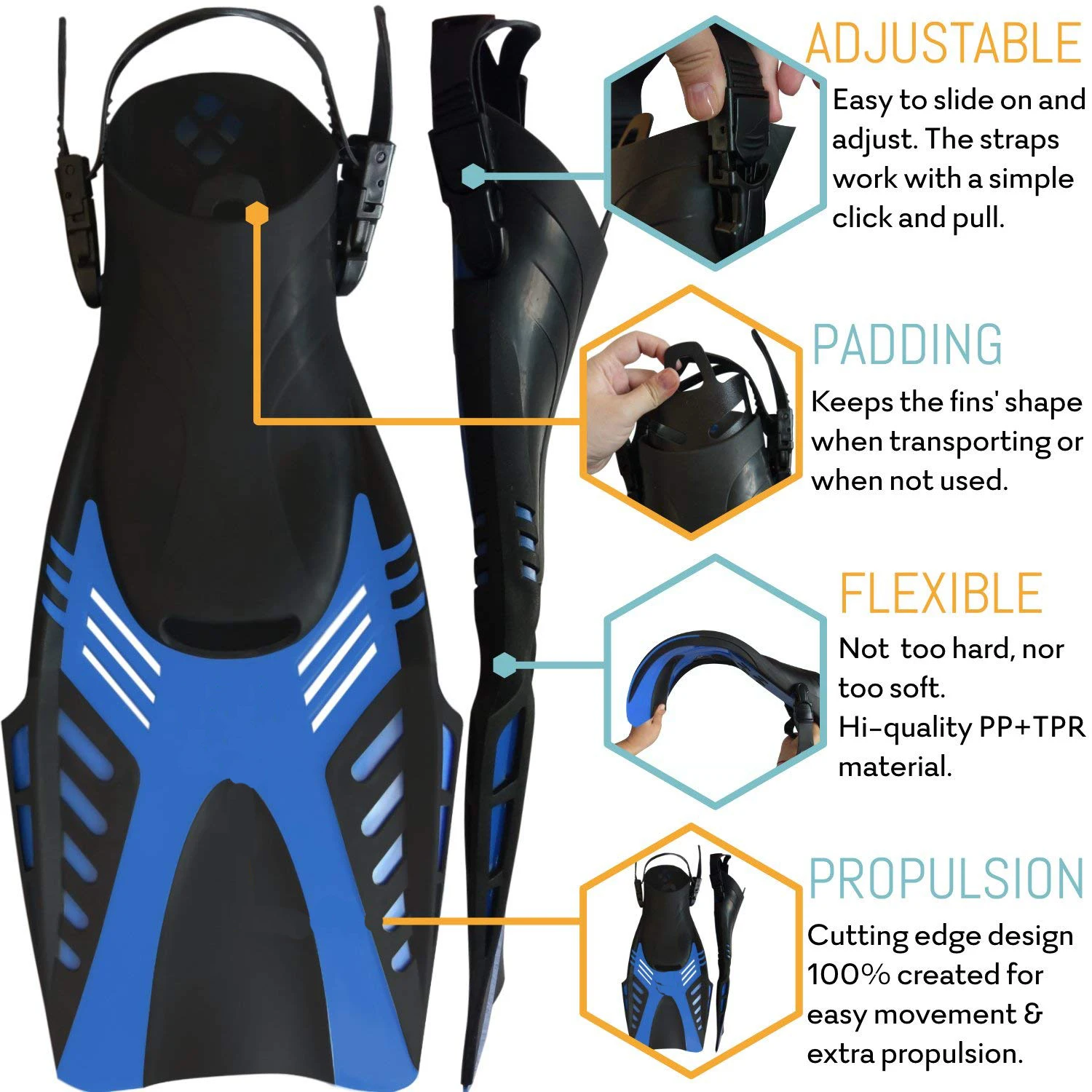 Adjustable Flexible Custom Swin Snorkel Dive Rubber Fins - Buy Custom ...