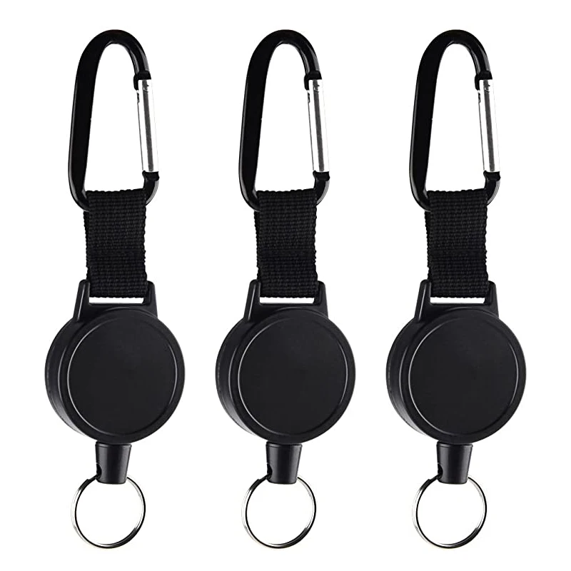 Custom Print Heavy-duty Retractable Keychains Ring Holder Set ...