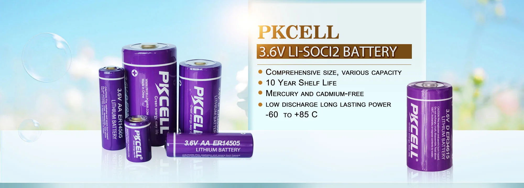 3.6V ER14335 Li-Socl2 Battery - 1650mah, 10-Year Shelf Life