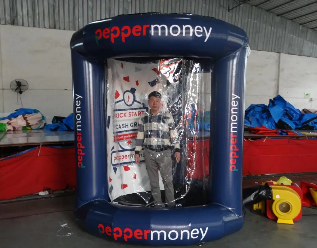 Custom Inflatable Cube Cash Money Catching Machine Grab Booth For Sale ...