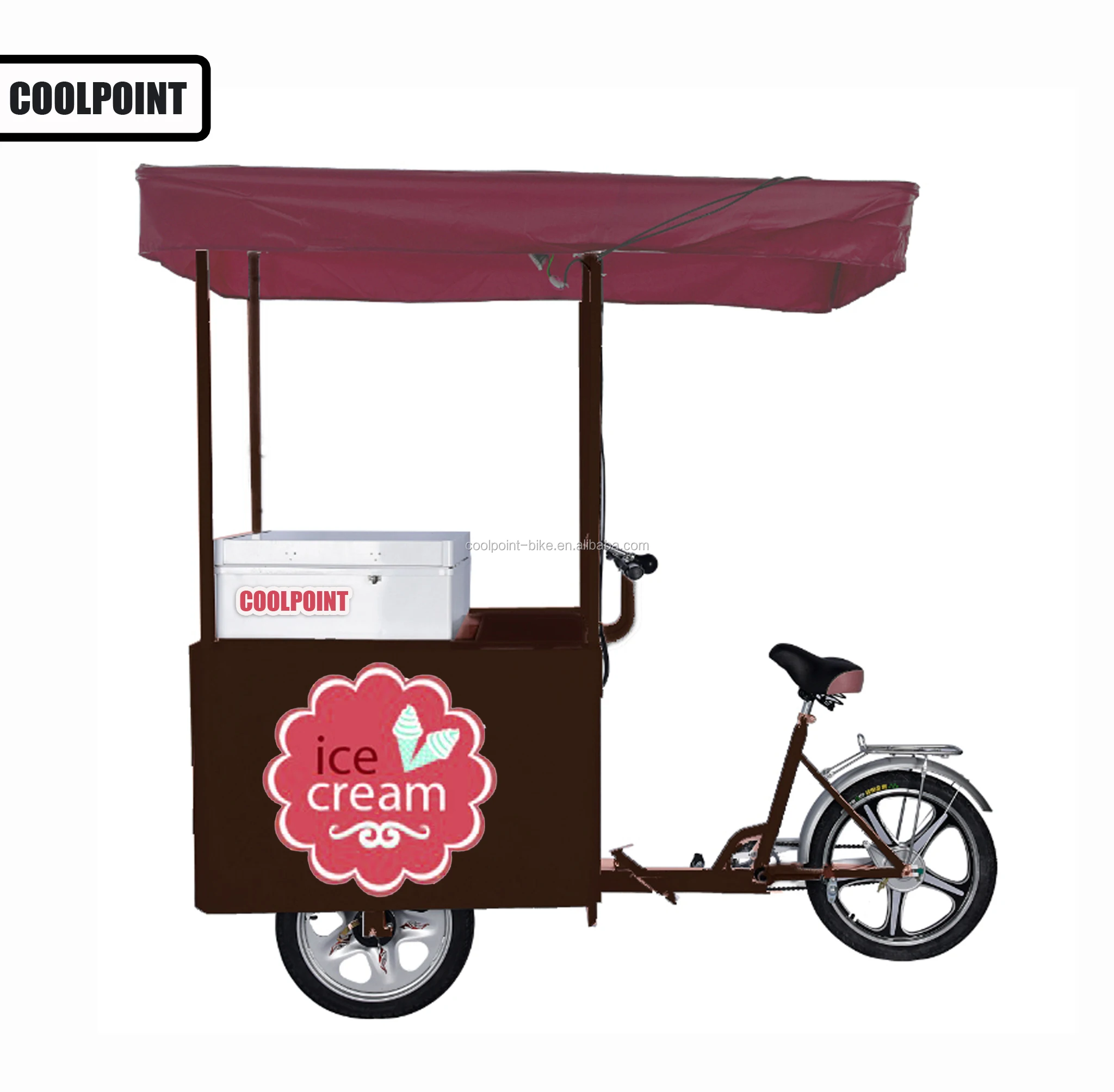 208L Ice Cream Tricycle Freezer Cargo Bike for Adult Family