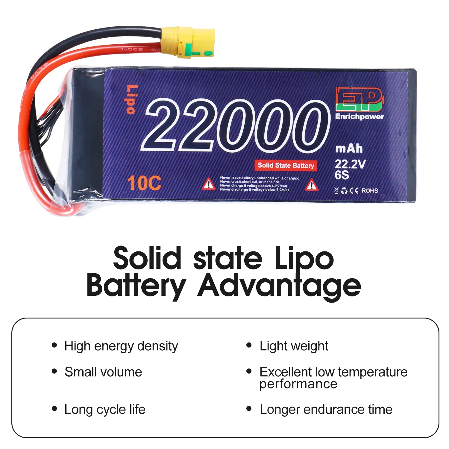 Ep Solid State Drone Battery 22.2v 6s 22000mah 25c For Long Hover Drone ...
