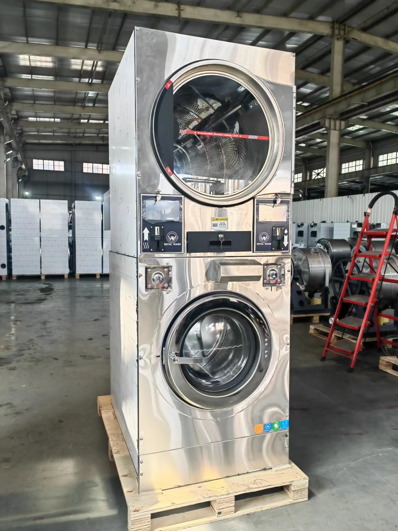 Stack Washer Dryer - 22kg Gas/electric Heating Laundromat