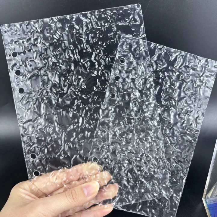 Custom A6 Water Ripple Wave Corrugated Acrylic Binder Cover Hard ...