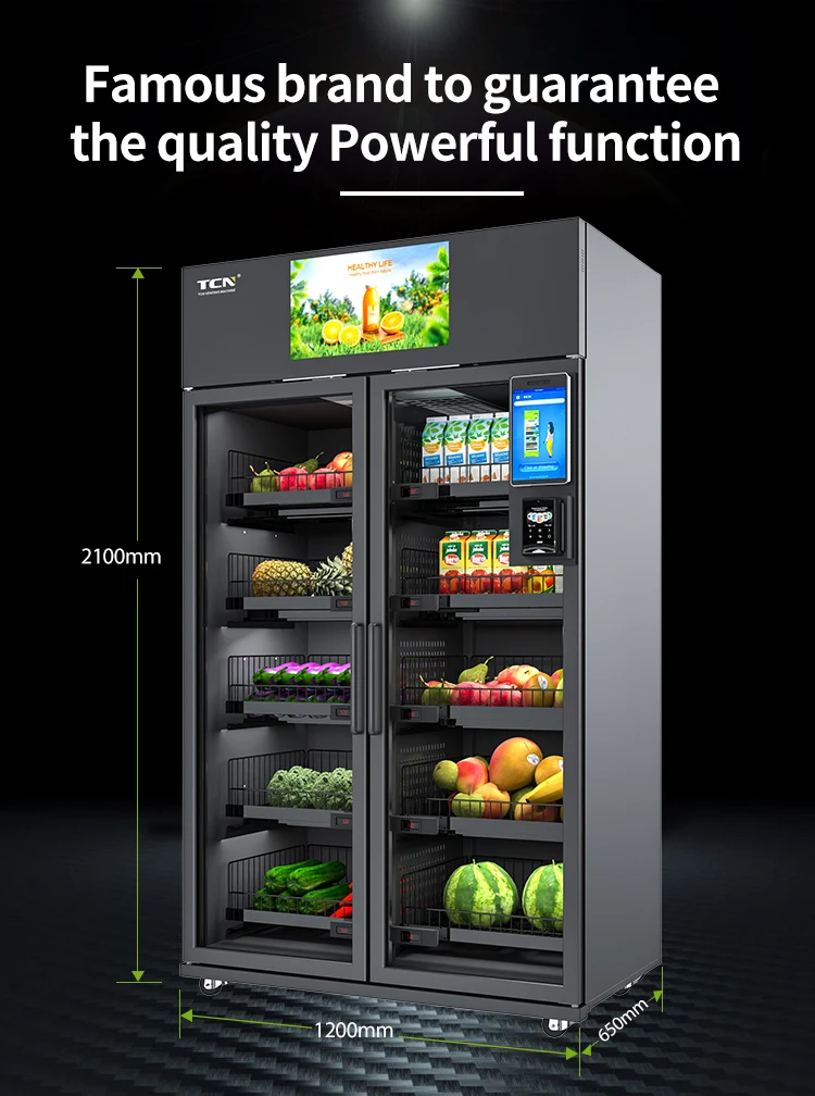AI Fridge Vending Machine Automatic Fresh Fruit Dispenser Smart Touch ...