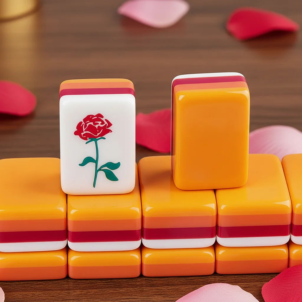 Anma Luxury Factory Spot Mahjong Tiles Rose Graphic Color Matching Mini ...