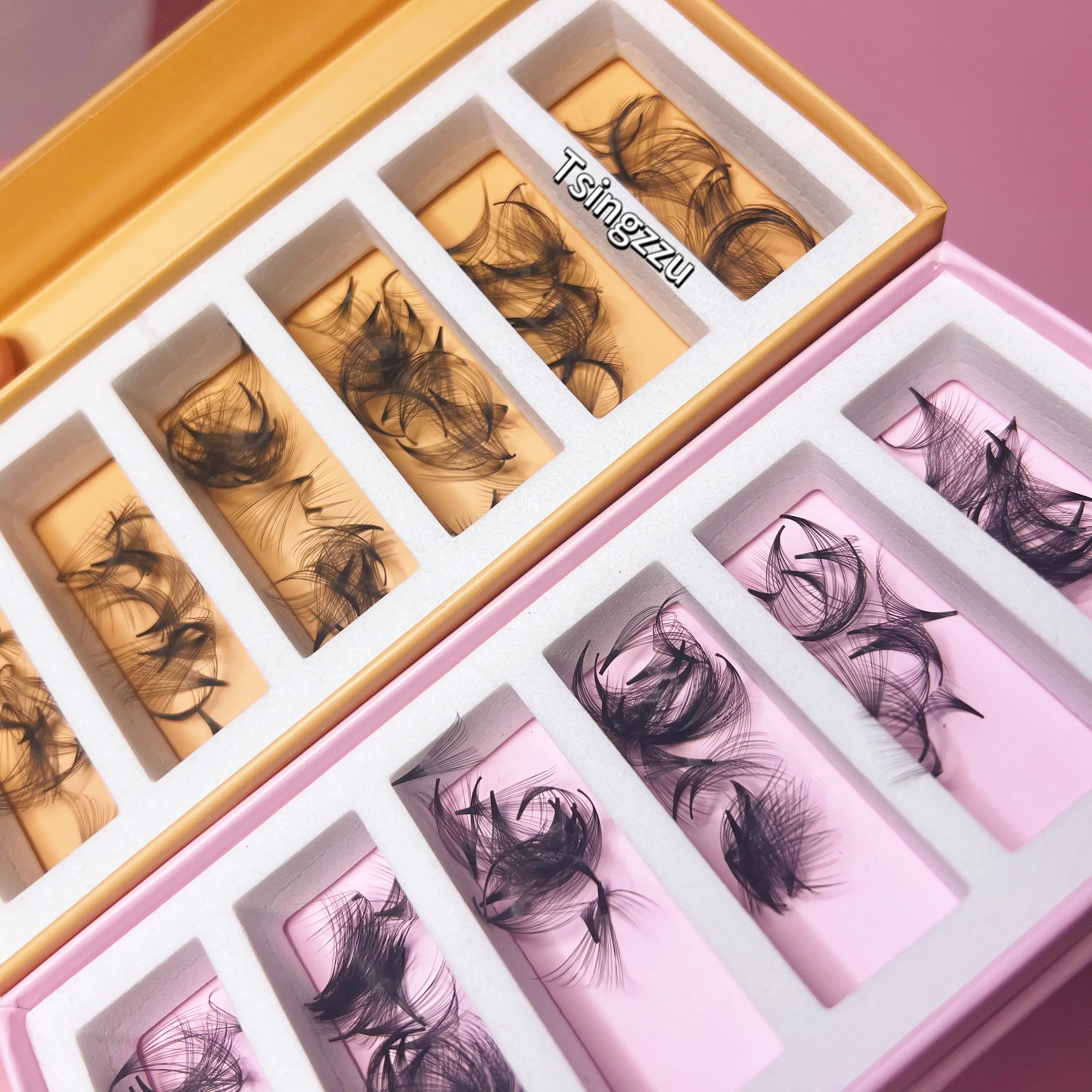 Volume Easy Fanning Eyelash Extensions Faux Mink Flare Easy Fan Eyelash Extention Natural Easy ...