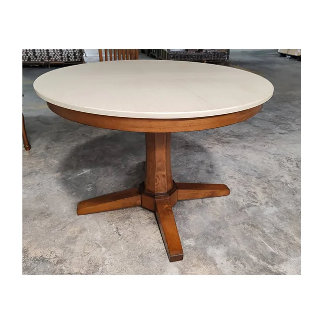 Classical Arkadia Dining Round Table With Solid Rubber Wood Leg And Ash ...