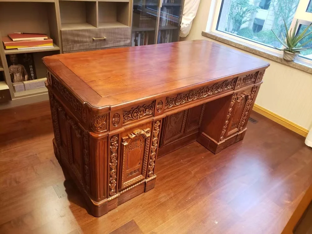Handmade European Classical Wooden Computer Desk High-End Royal Luxury ...