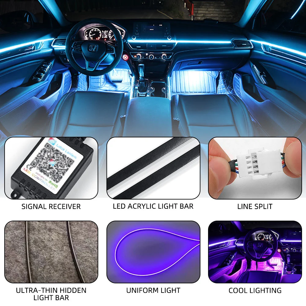 A80 18 in 1 RGB Ambient Light for Car Interior Decoration